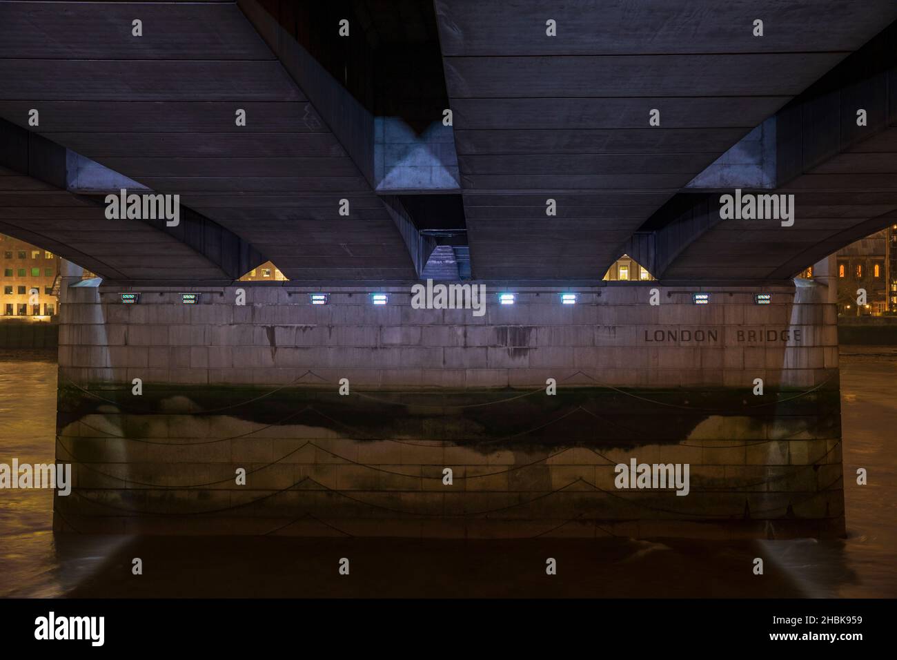 The underside/underneath of London Bridge, London, England Stock Photo ...
