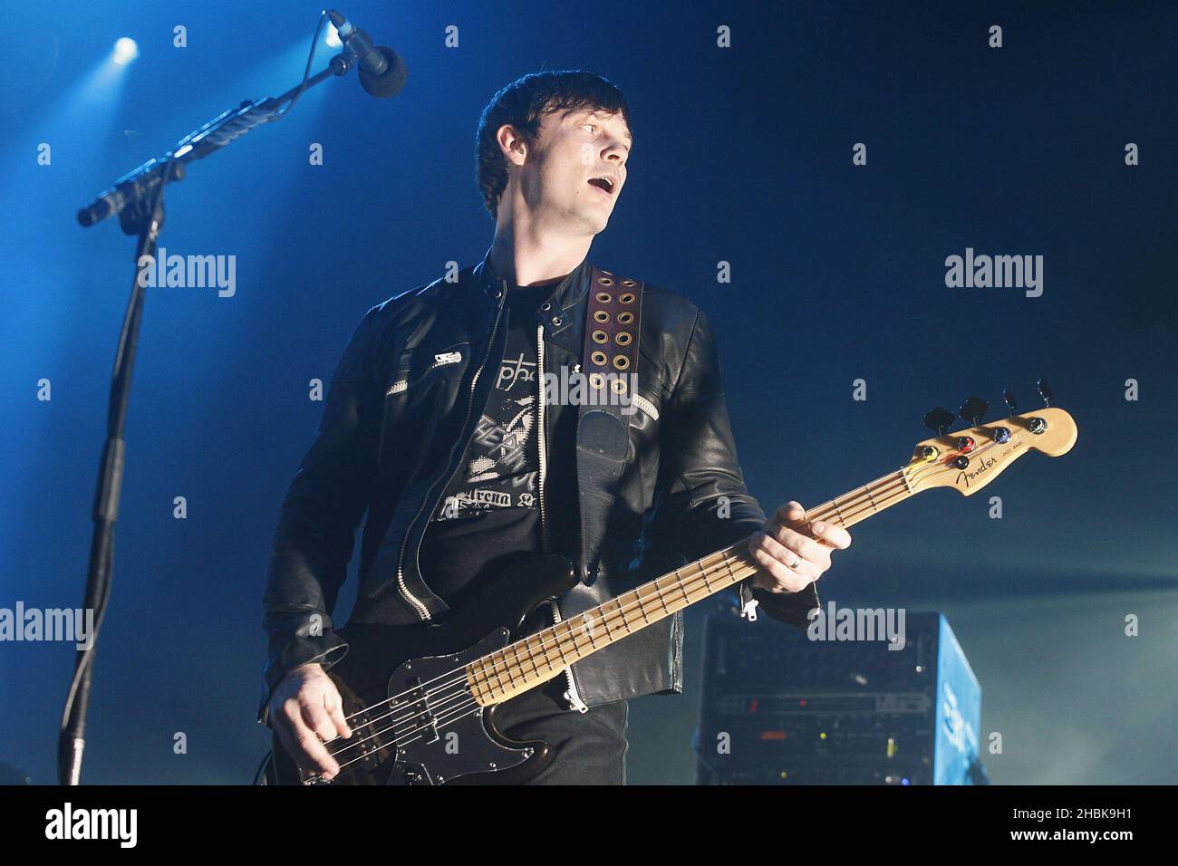 Richard Jones of Stereophonics live on stage at Wembley Arena in London ...