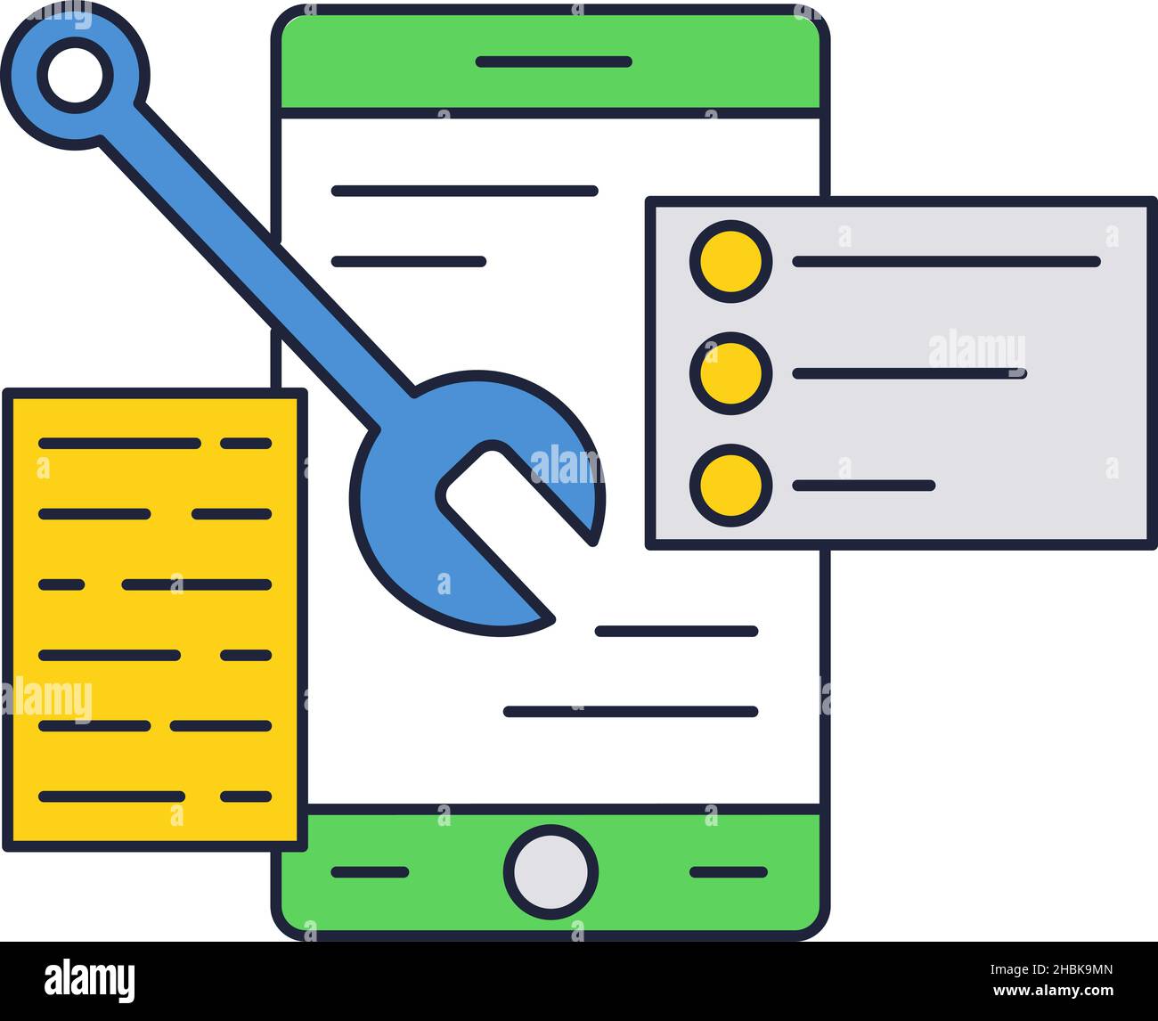 Phone repair vector icon isolated on white Stock Vector Image & Art - Alamy