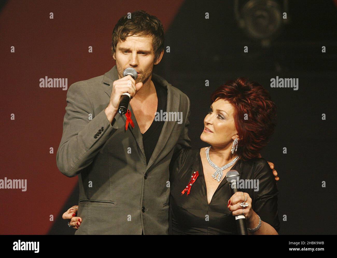 Jason Orange of Take That on stage with Sharon Osbourne at the 15th ...