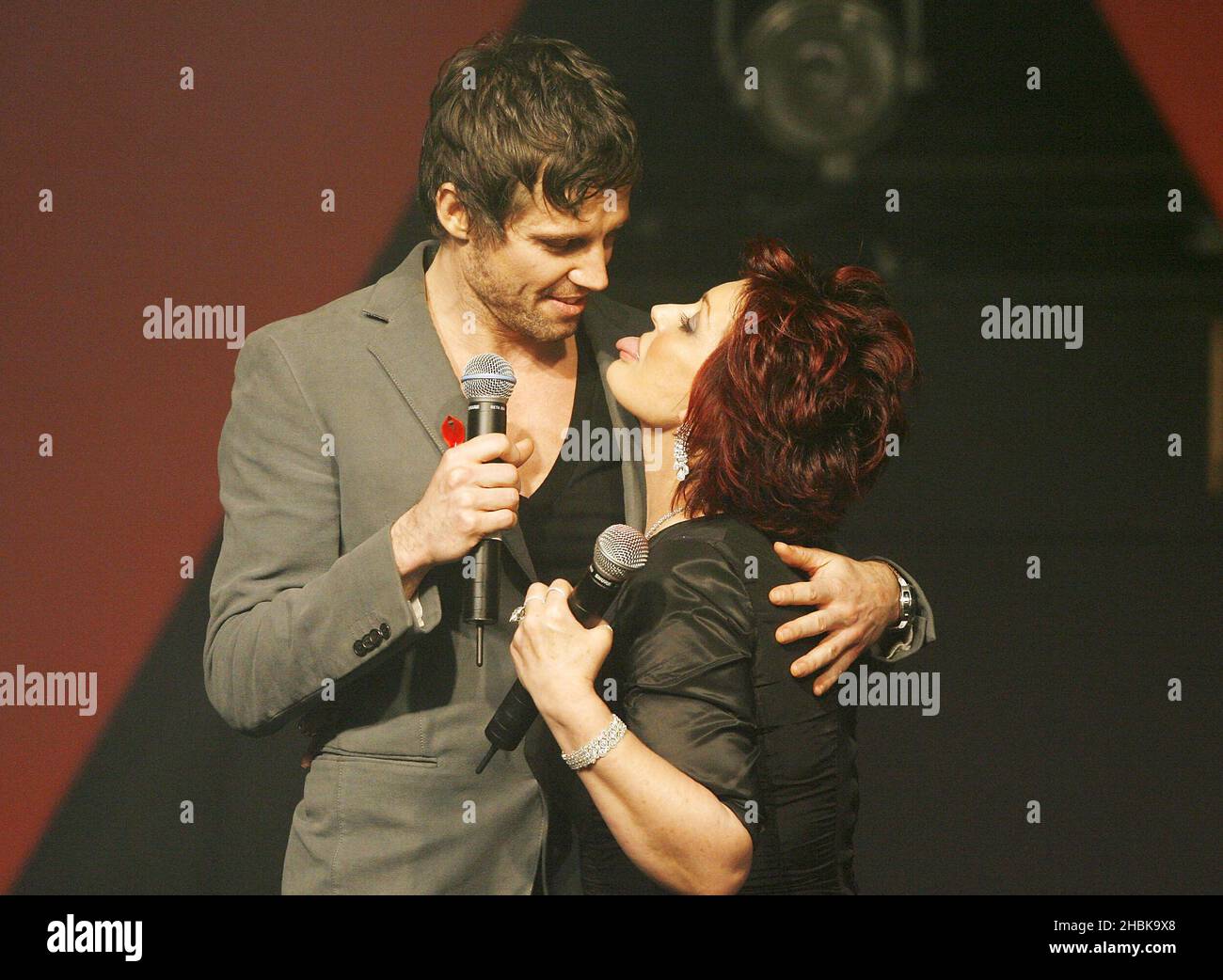 Jason Orange of Take That on stage with Sharon Osbourne at the 15th ...