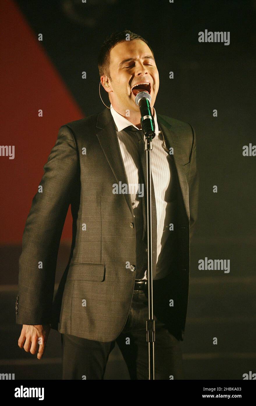 Shane Filan of Westlife performs on stage at the 15th Anniversary at ...