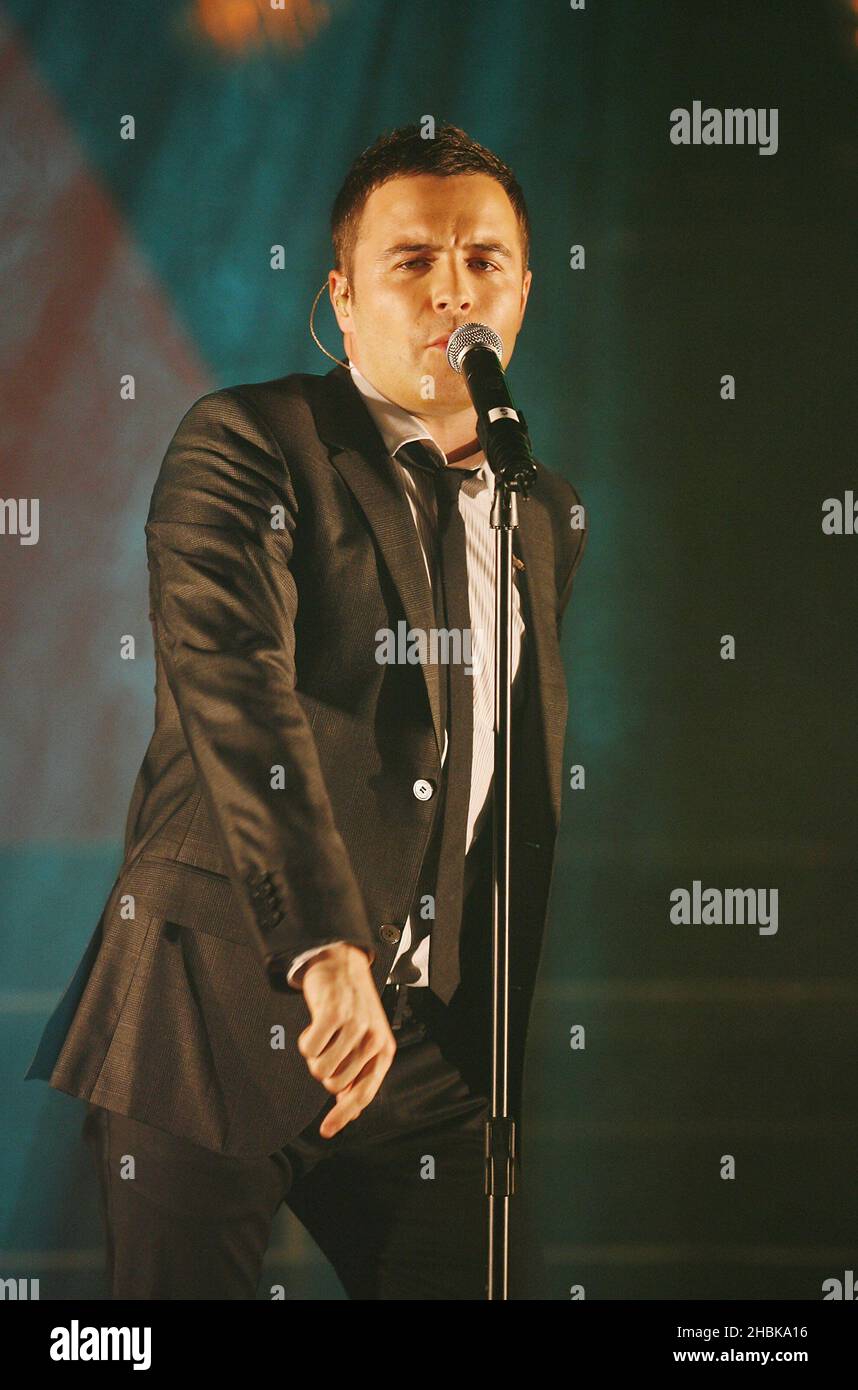 Shane Filan of Westlife performs on stage at the 15th Anniversary at ...