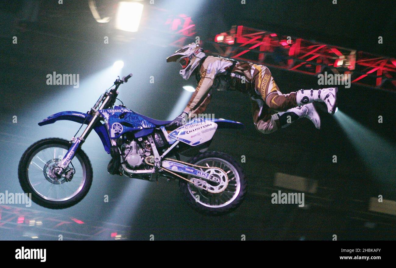 The Crusty Demons Freestyle Motorcross Daredevil Team perform during ...