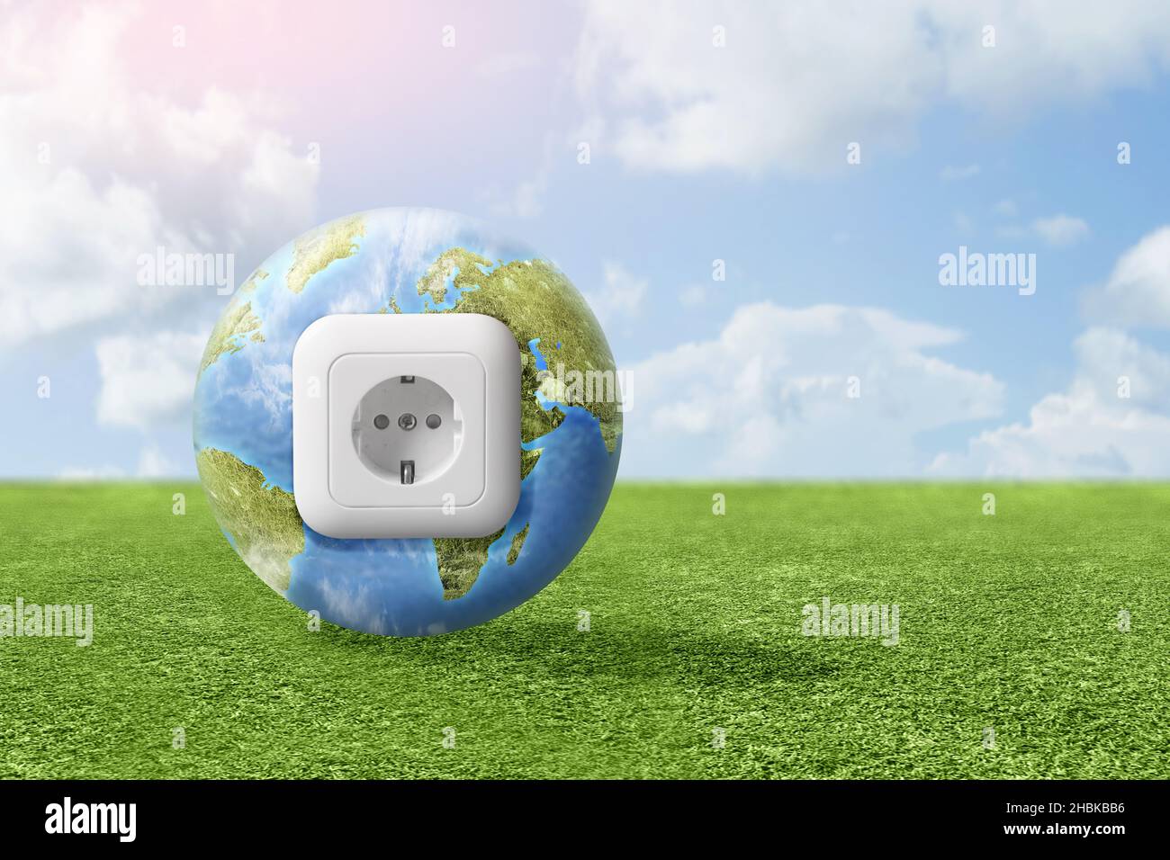 Earth power socket. Green Power Concept Stock Photo - Alamy