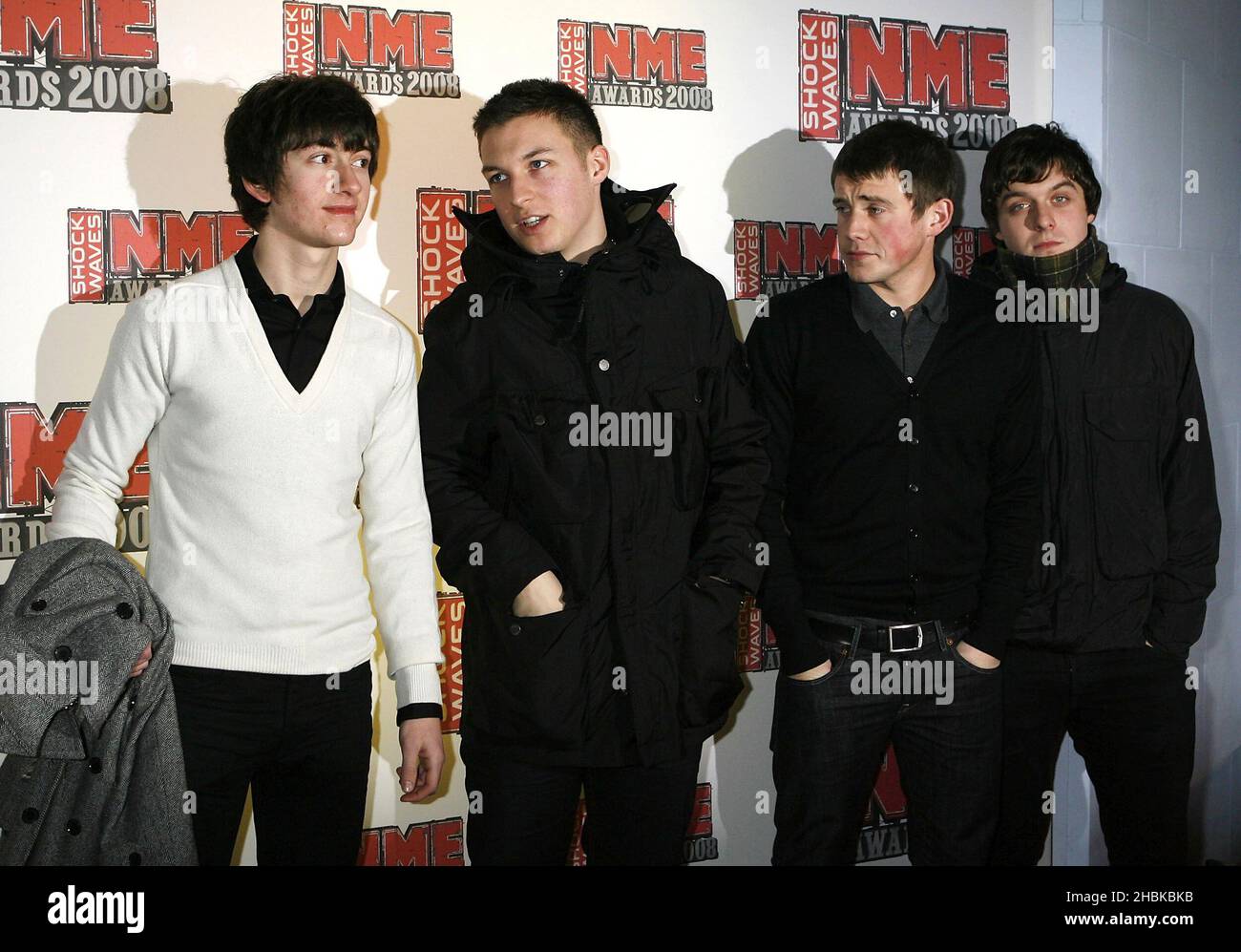 Arctic Monkeys arrive for the Shockwaves NME Awards 2008 at The O2 ...