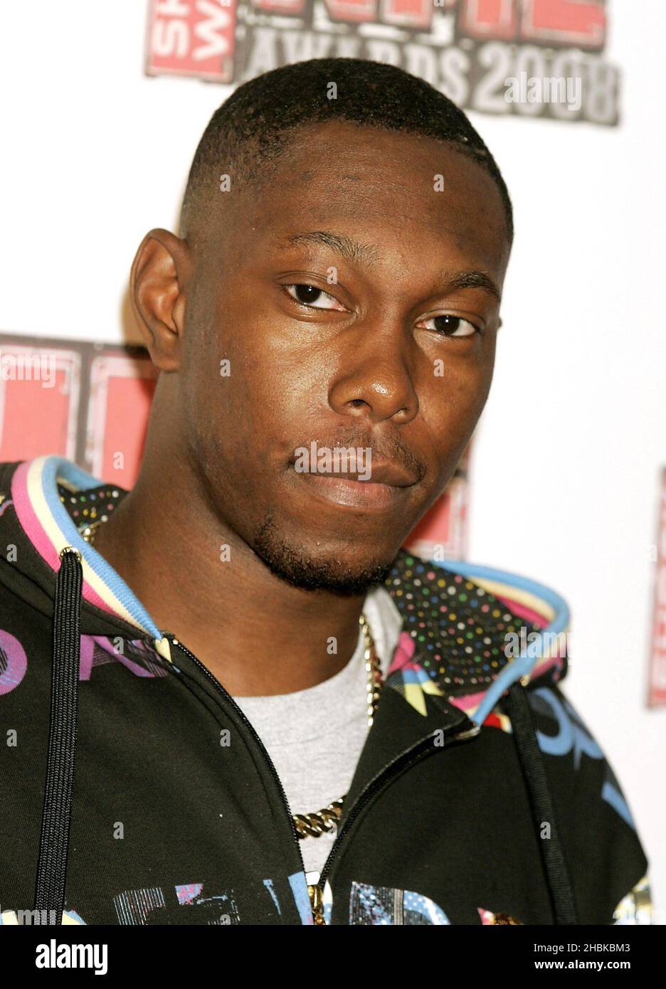 Dizzee Rascal arrives for the Shockwaves NME Awards 2008 at The O2 Arena in London Stock Photo ...