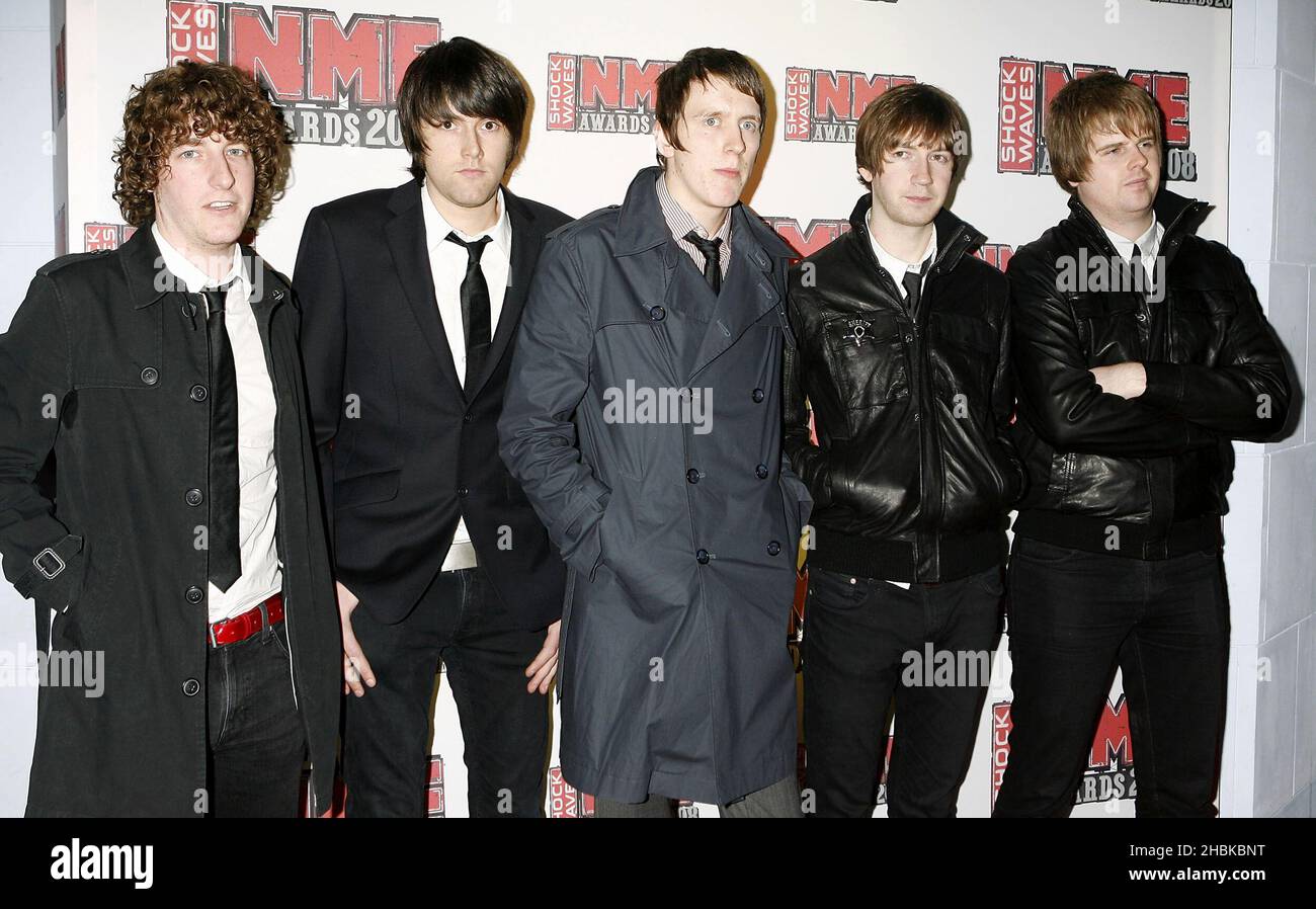 Pigeon Detectives arrive for the Shockwaves NME Awards 2008 at The O2 ...