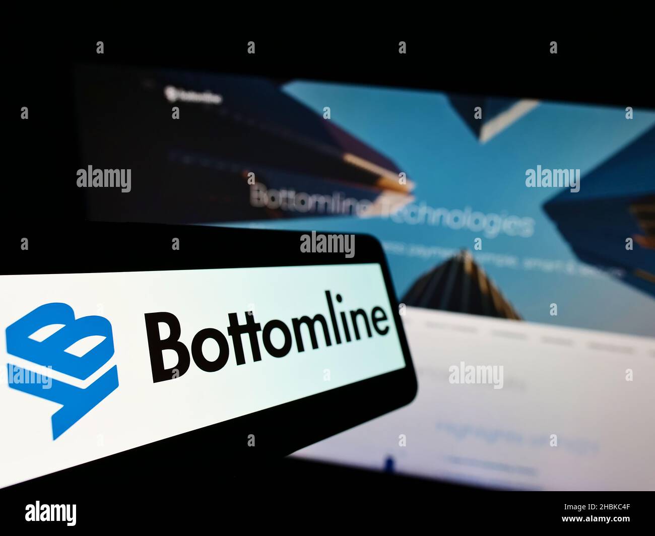 Smartphone with logo of American payment company Bottomline ...