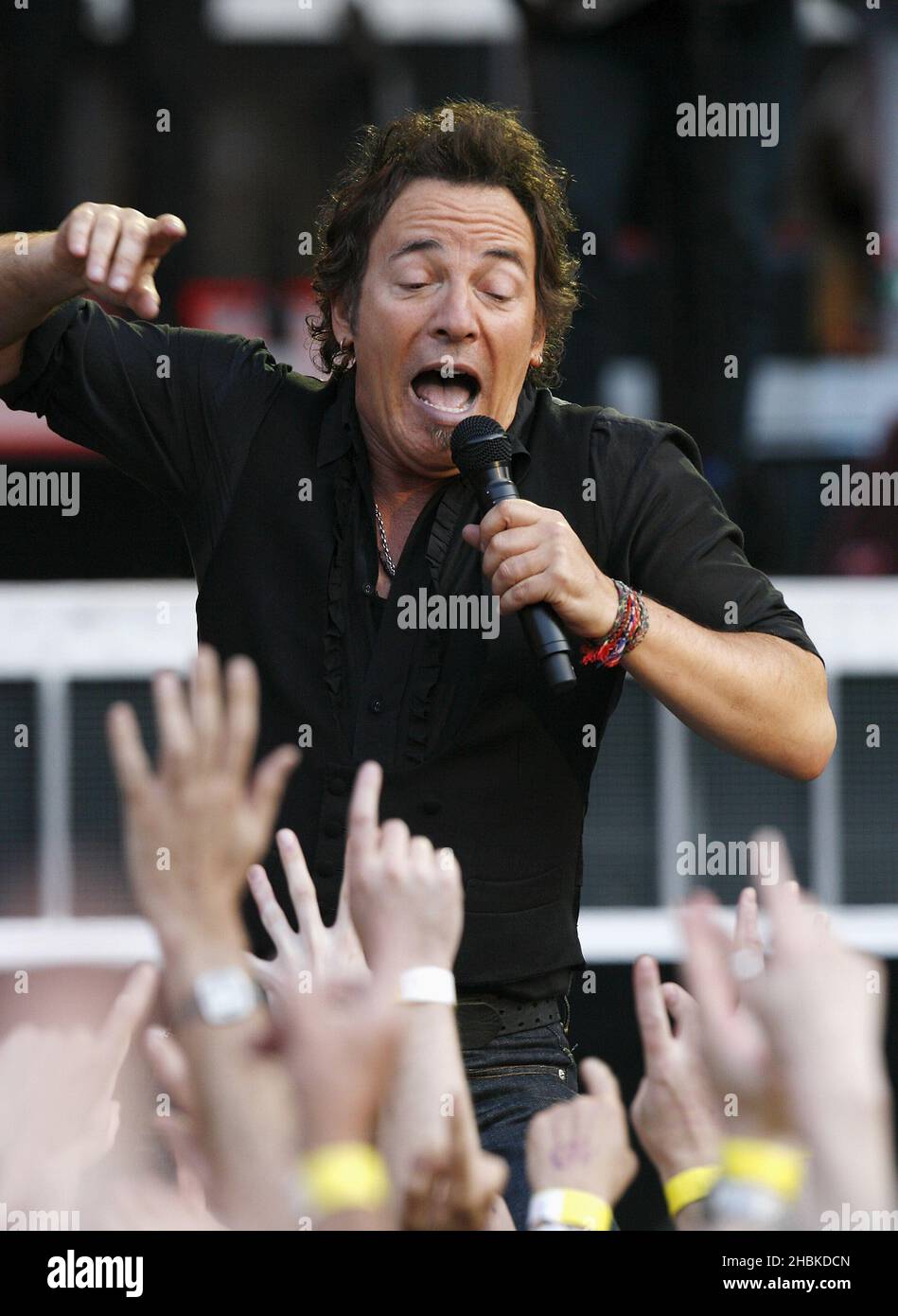 Bruce Springsteen performs in concert at the Emirates Stadium, in north ...
