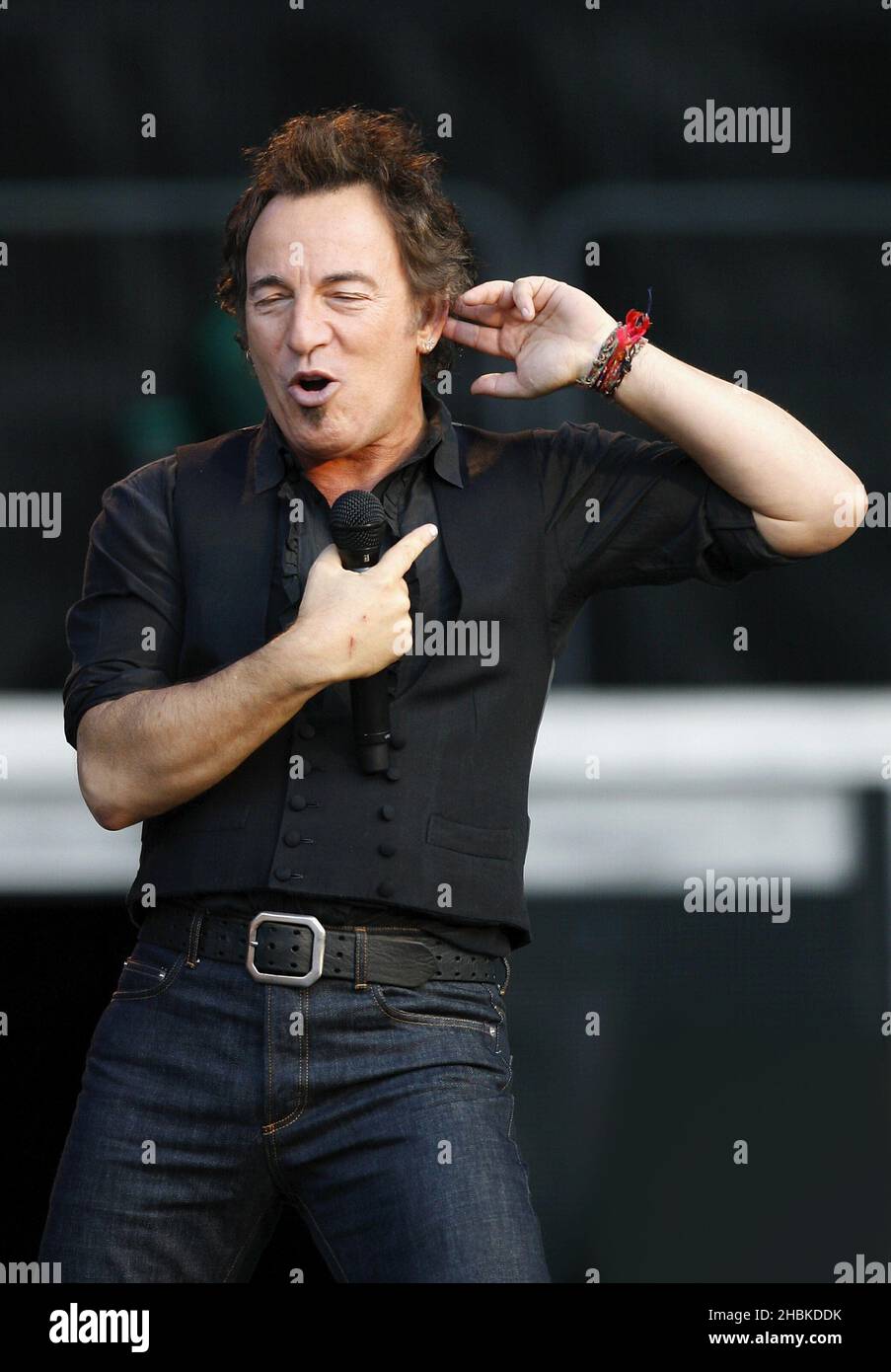 Bruce Springsteen performs in concert at the Emirates Stadium, in north ...