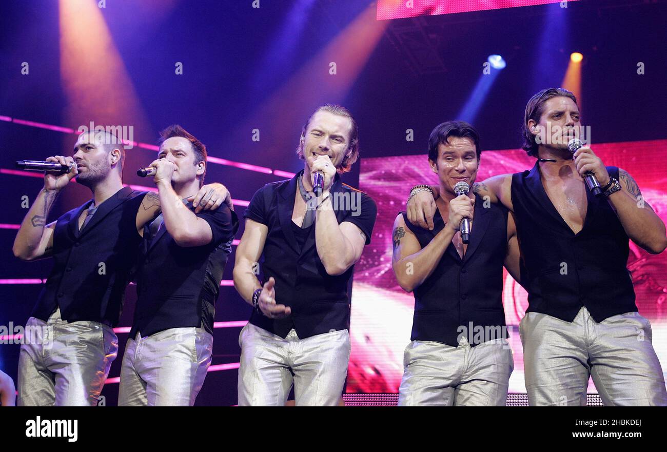 Keith duffy of boyzone performs at the 02 arena hi-res stock ...