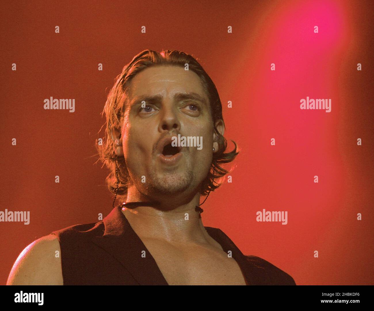 Keith duffy of boyzone performs at the 02 arena hi-res stock ...