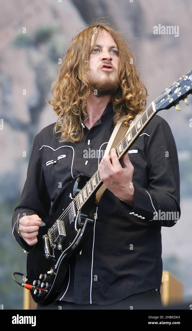 Dave McCabe of The Zutons performs on stage at the Isle of Wight ...