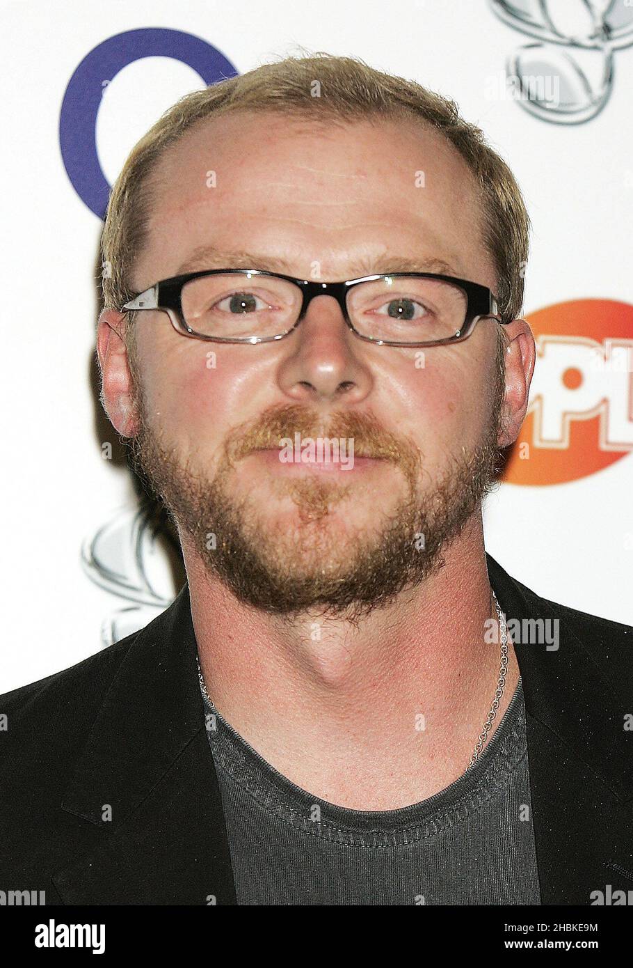 Simon pegg at o2 silver clef at the hilton hotel hi-res stock ...