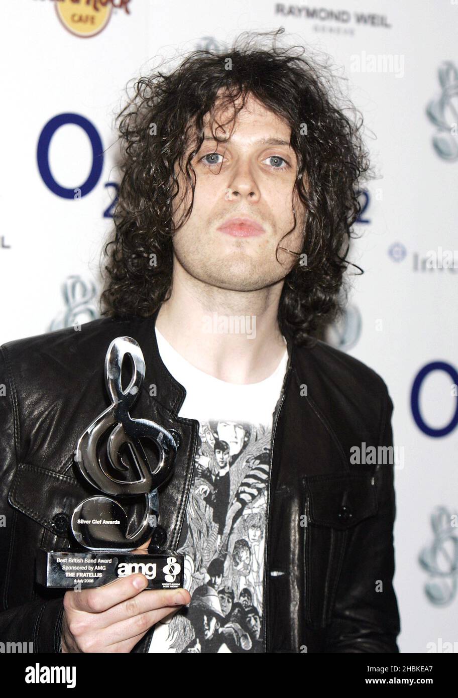Jon from The Fratellis with the Best British Band award at The O2 ...