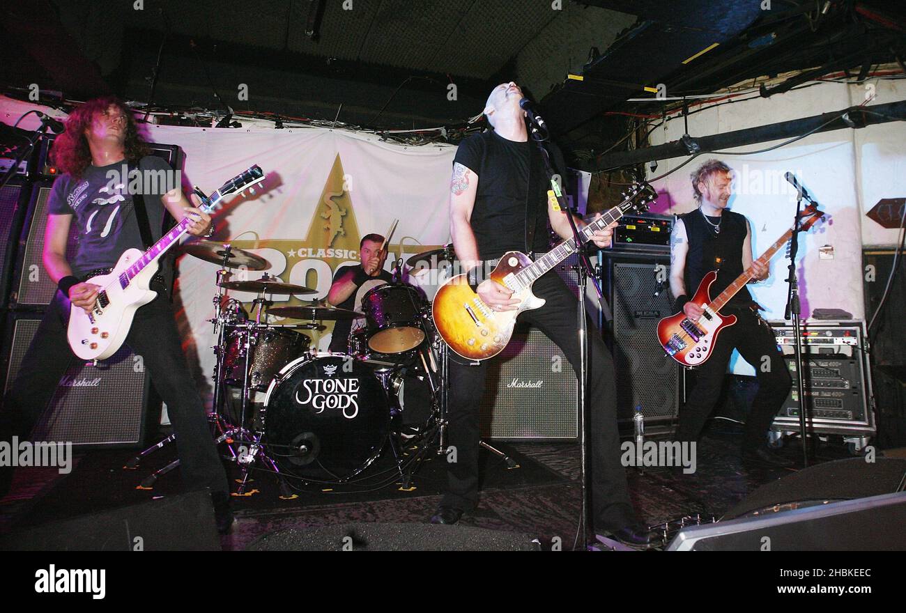 Rock band the Stone Gods perform during the launch of the Classic Rock ...