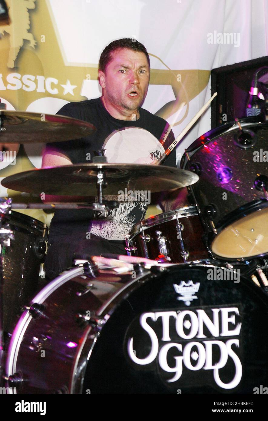 Rock band the Stone Gods perform during the launch of the Classic Rock ...