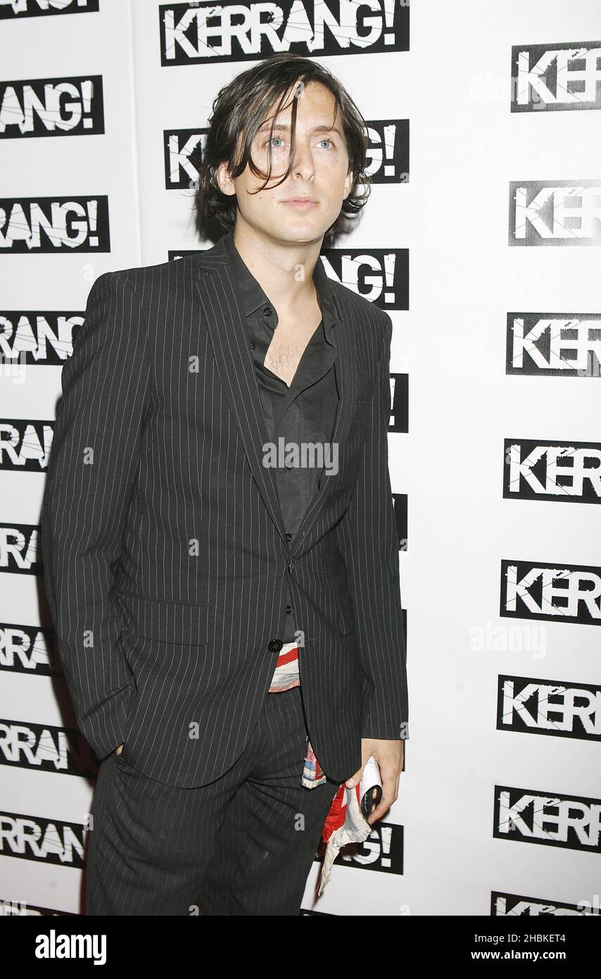 Carl barat of dirty pretty things arrives for the kerrang hi-res stock ...