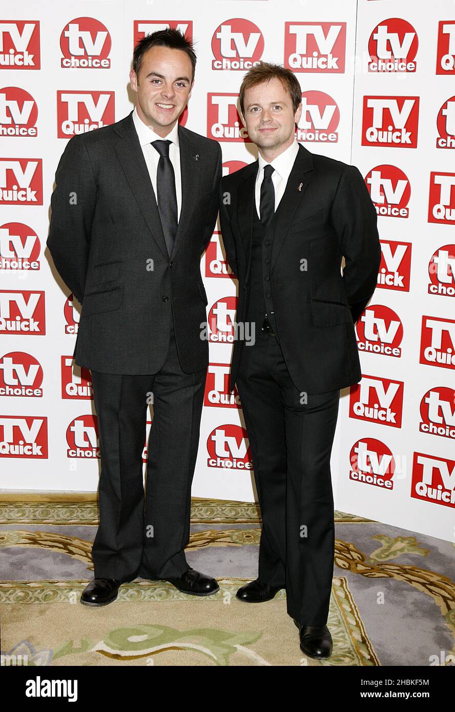 Anthony McPartlin (l) and Declan Donnelly arrive for the TV Quick and ...