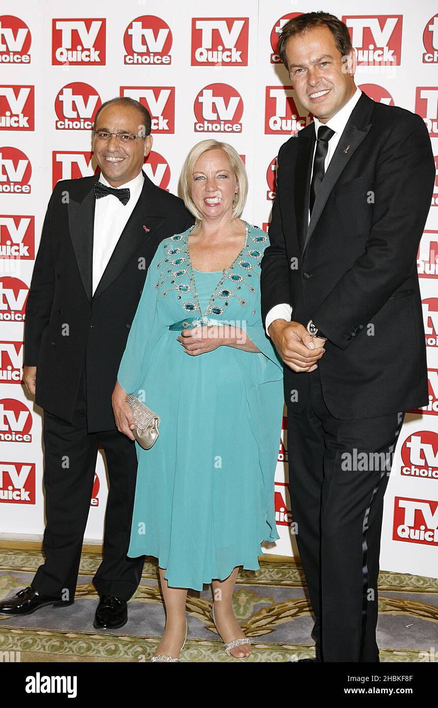 (left to right) Theo Paphitis, Deborah Meaden and Peter Jones arrive ...