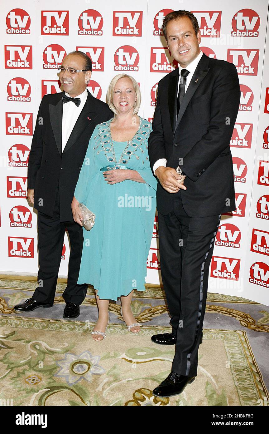 (left to right) Theo Paphitis, Deborah Meaden and Peter Jones arrive ...