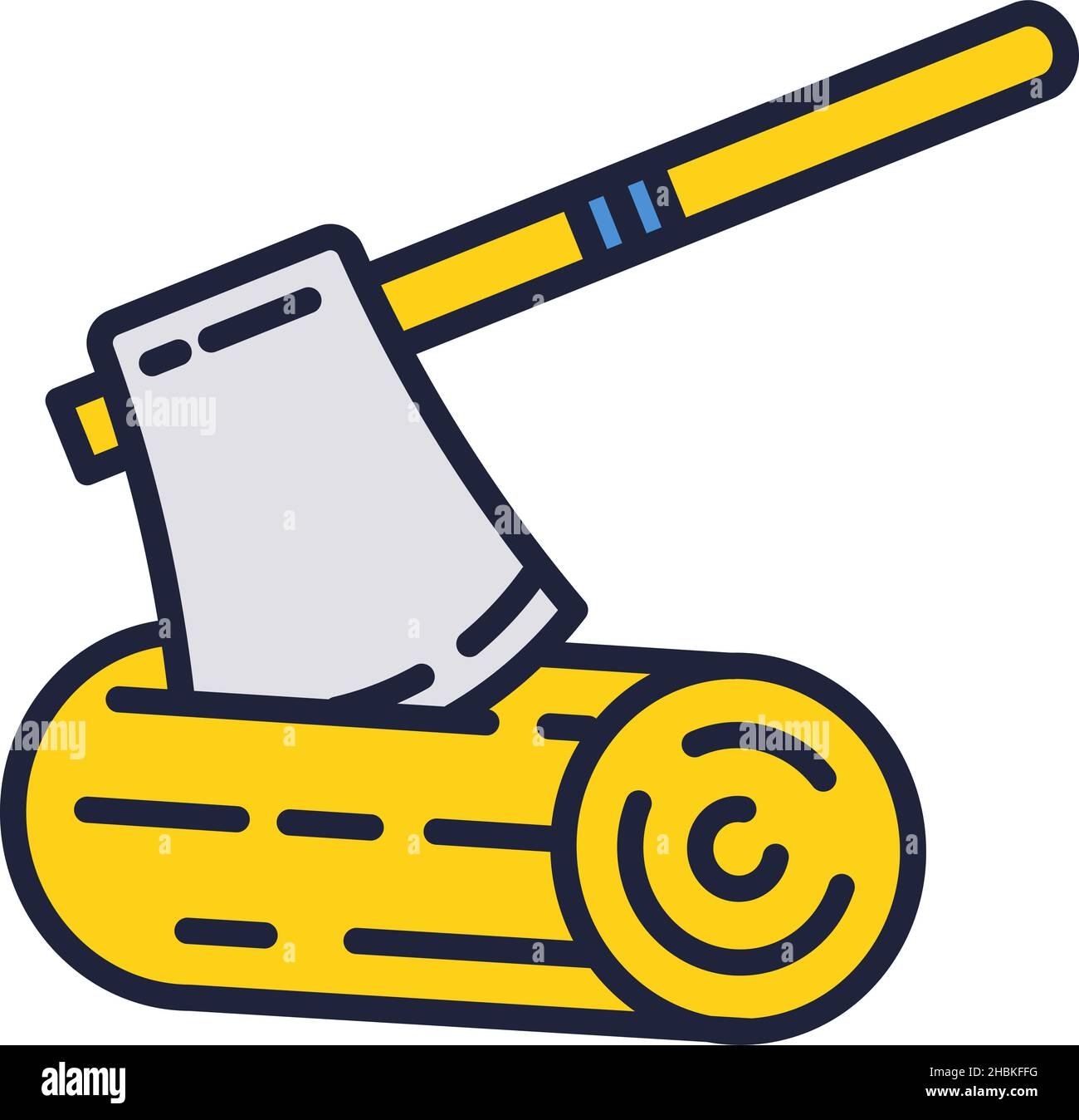 Ax in log icon vector wood tree stump with axe Stock Vector Image & Art ...