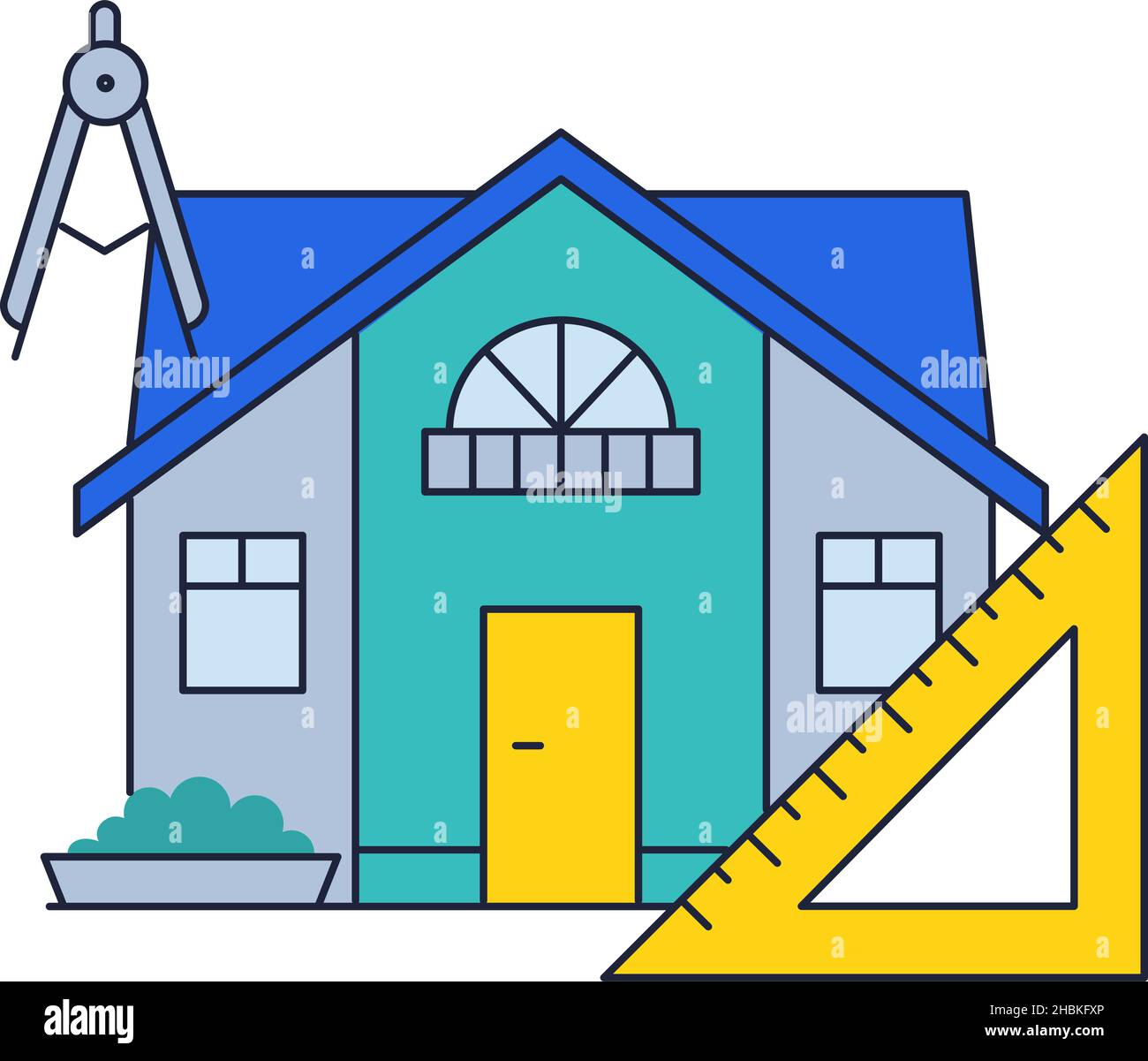 House construction and measure tool vector icon Stock Vector Image ...
