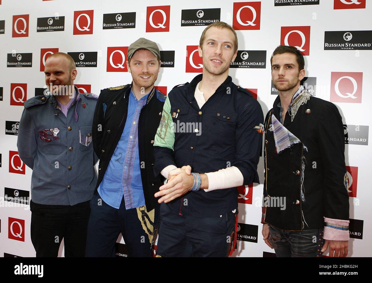 Chris Martin and Coldplay arriving at the Q Awards at Grosvenor House ...