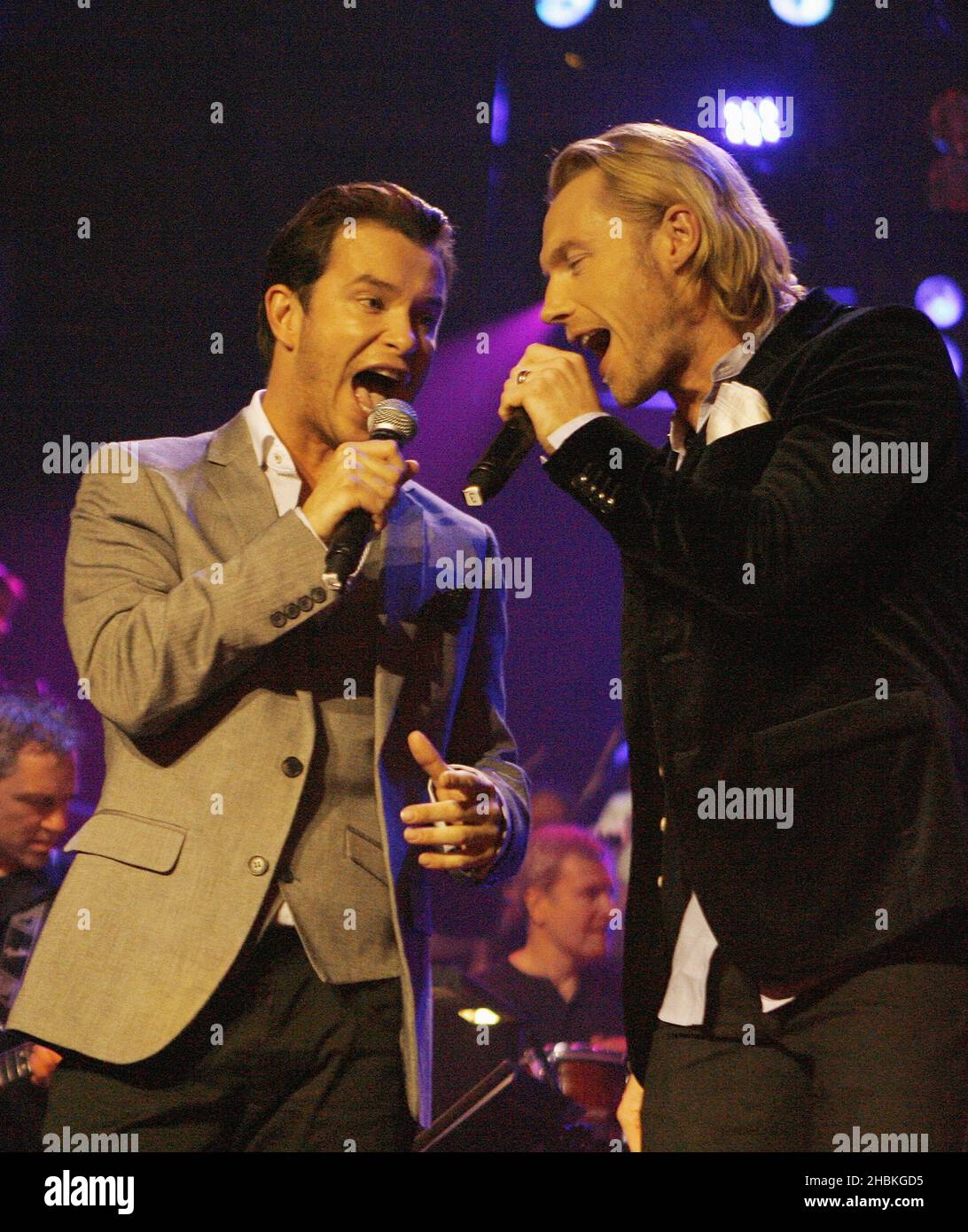Stephen Gately and Ronan Keating of Boyzone perform at the BBC Electric ...