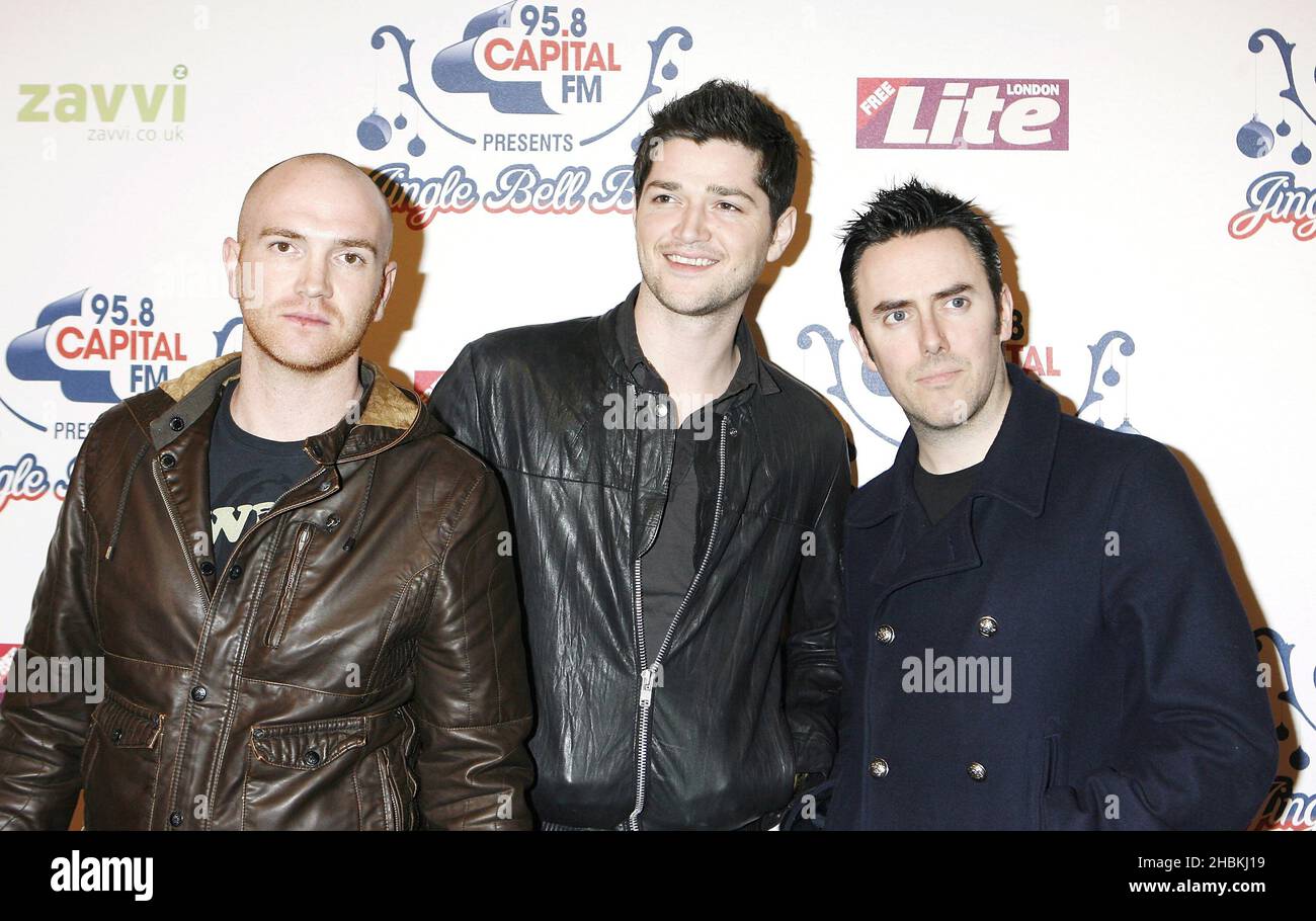 The Script arrive at the Jingle Bell Ball at the O2 Arena, London Stock ...