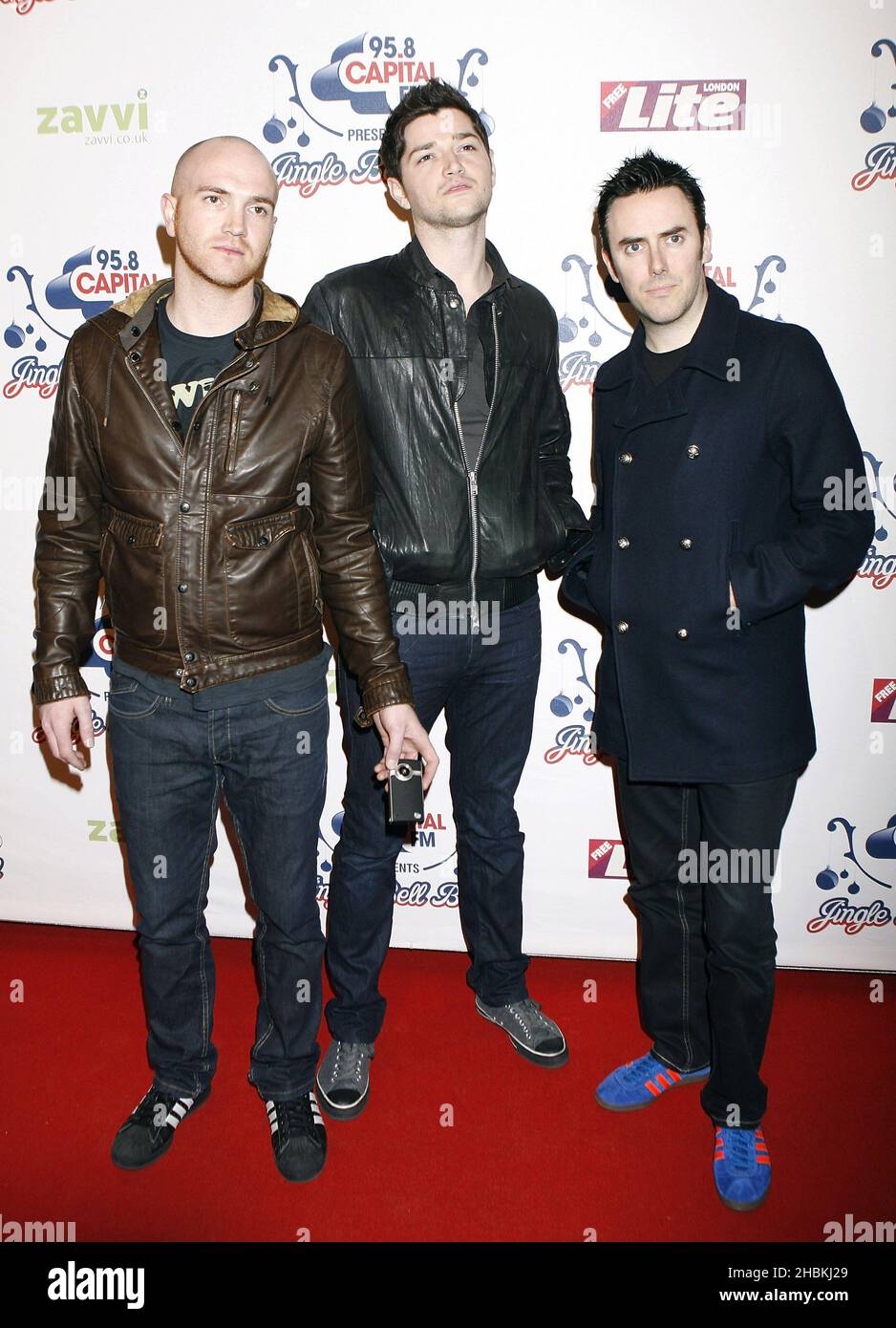 The Script arrive at the Jingle Bell Ball at the O2 Arena, London Stock ...