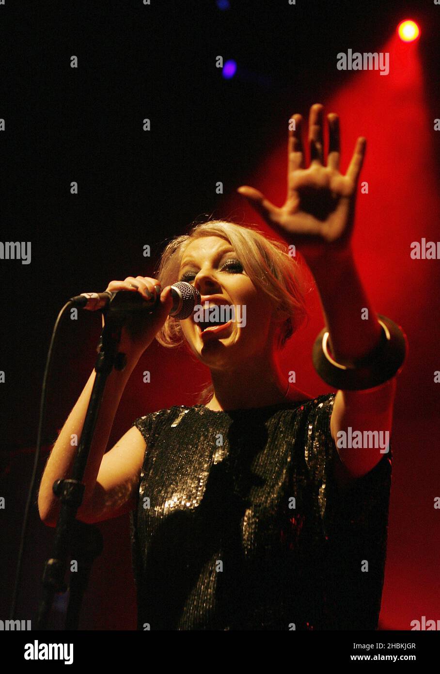 Little Boots performs on stage at the Shepherd's Bush Empire in London ...