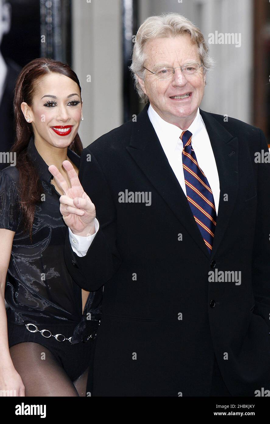Jerry Springer with cast members of Chicago at a photocall to announce ...