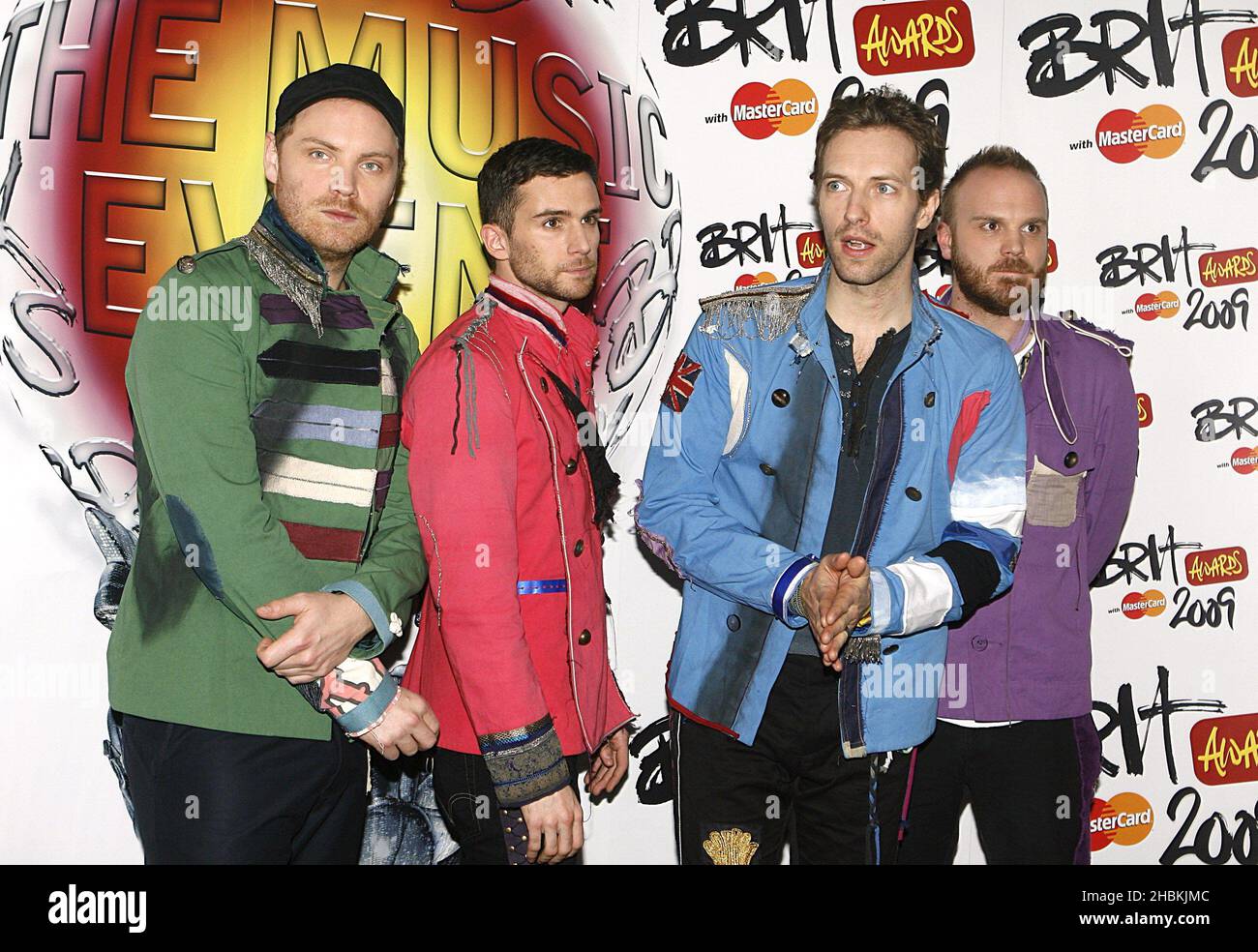 Coldplay at the BRIT Awards, at Earls Court, central London, SW5 Stock ...