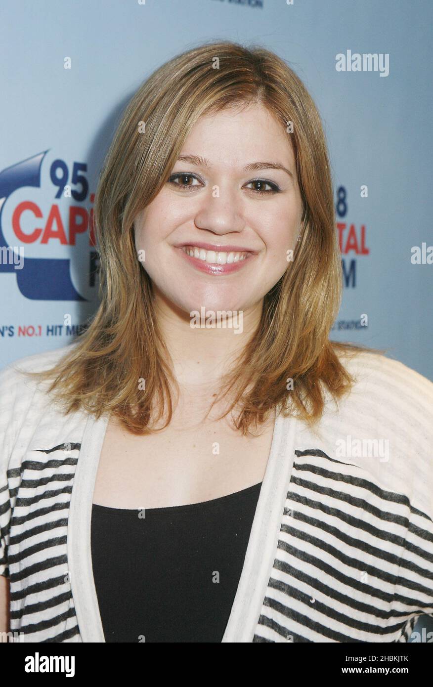 Kelly clarkson poses during capital radio interview at capital radio hi ...
