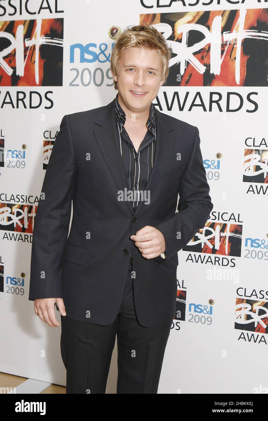 Jonathan Ansell arrives at the Classical Brit Award Launch at the ...