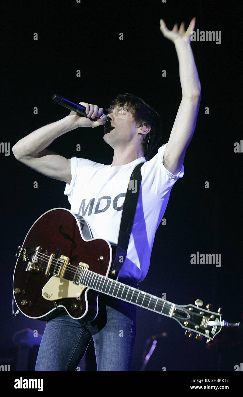 Johnny Borrell of Razorlight performs at the 02 Arena in London, UK ...
