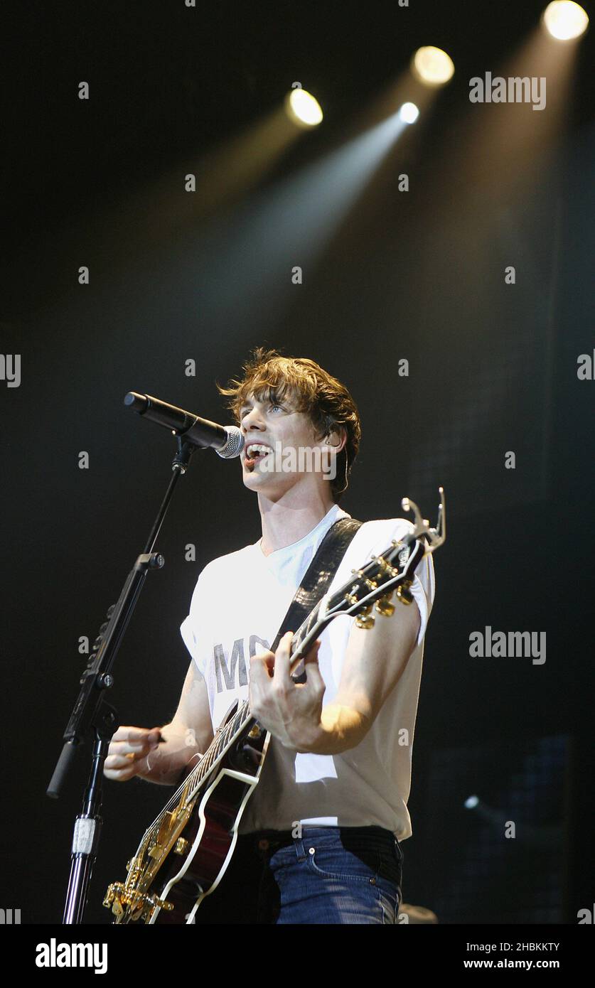 Johnny Borrell of Razorlight performs at the 02 Arena in London, UK ...