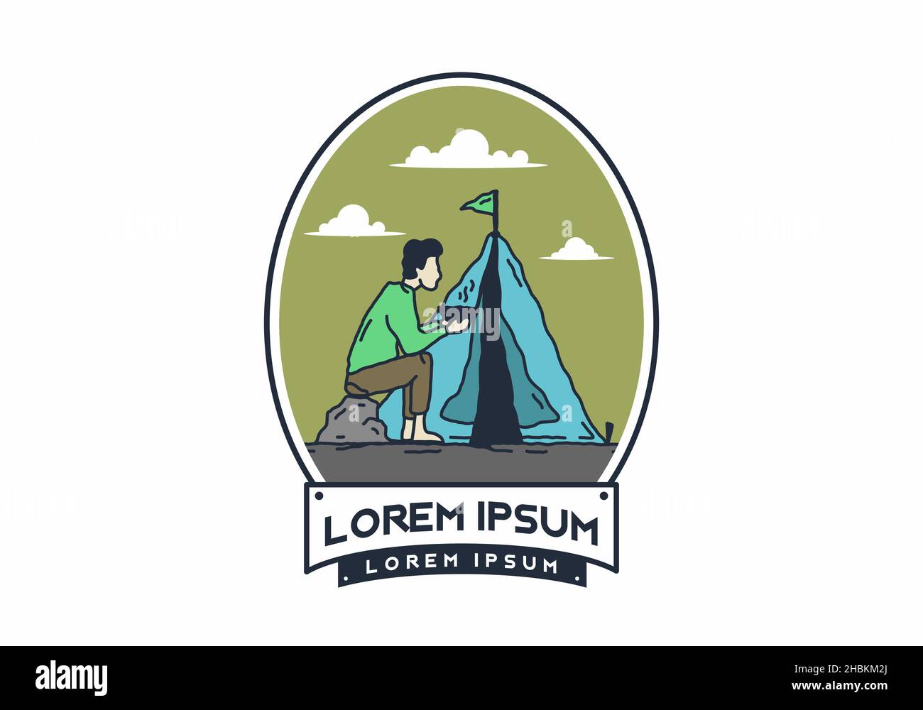 Simple and alone camping illustration design Stock Vector Image & Art ...