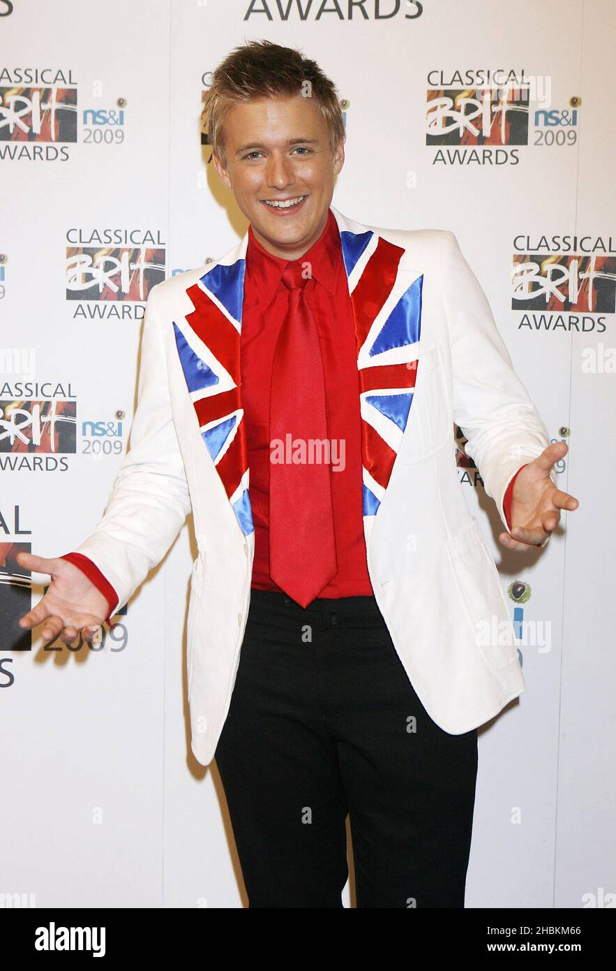 Jonathan Ansell in the press room during the Classical Brit Awards, at ...