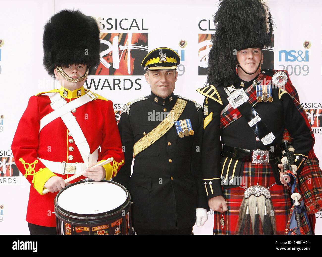 Royal Scots Dragon Guards arrive at the Classical Brit Awards at the ...