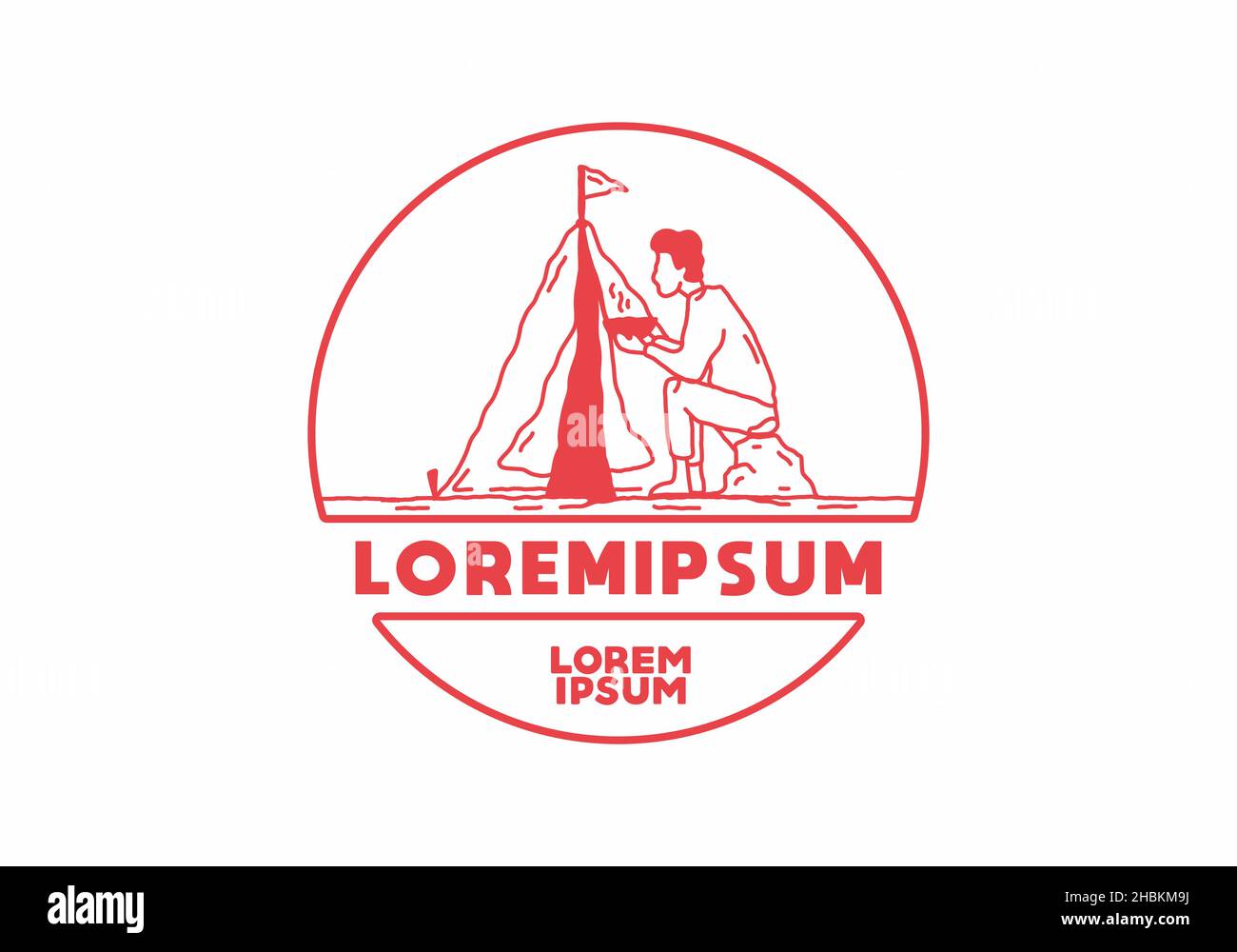 Simple and alone camping illustration design Stock Vector Image & Art ...