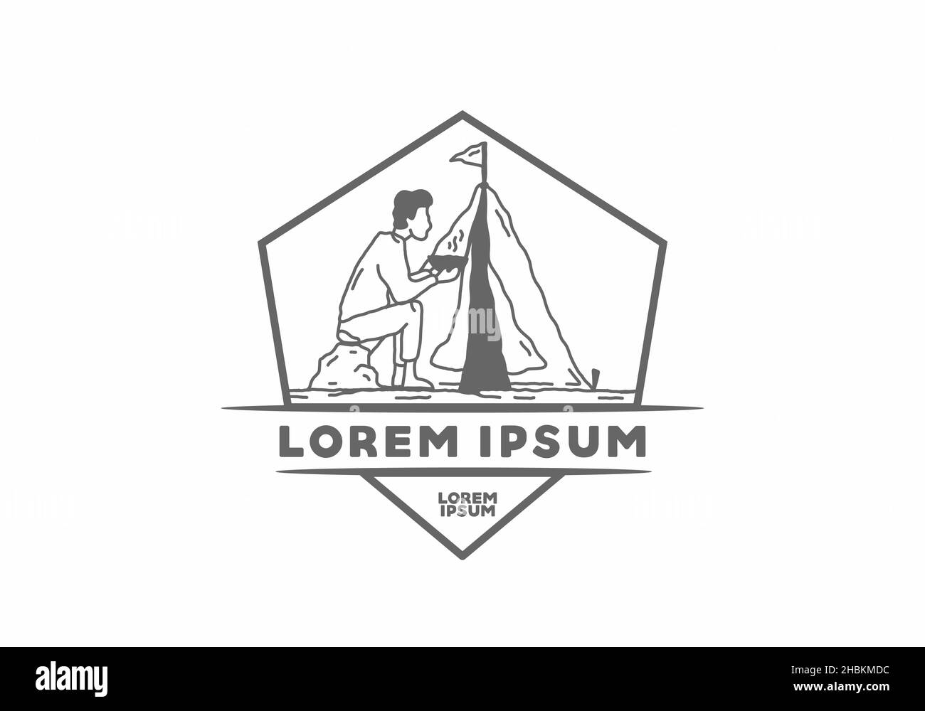 Simple and alone camping illustration design Stock Vector Image & Art ...