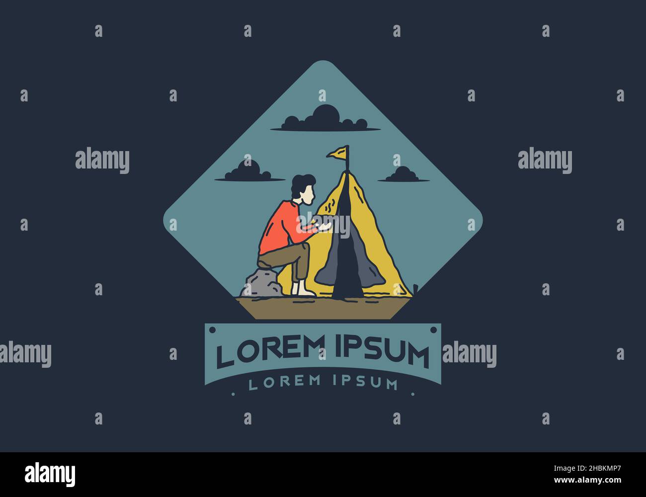 Simple and alone camping illustration design Stock Vector Image & Art ...