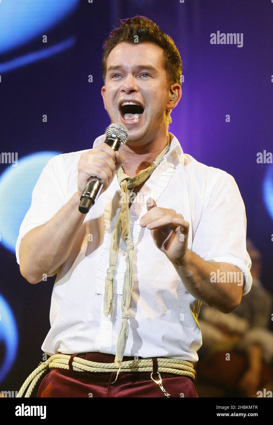 Stephen gately of boyzone performs at wembley arena hi-res stock ...
