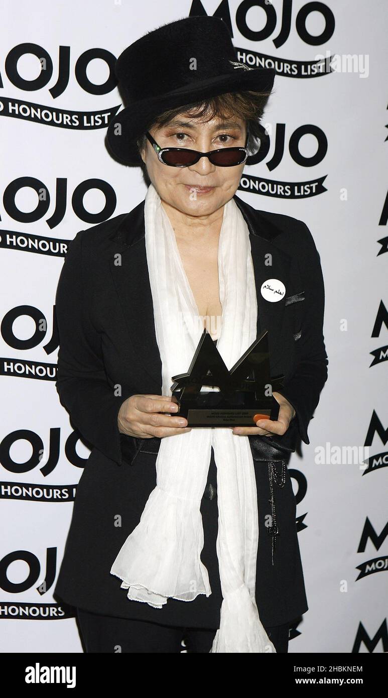 Yoko Ono at the MOJO Awards at The Brewery in London Stock Photo - Alamy