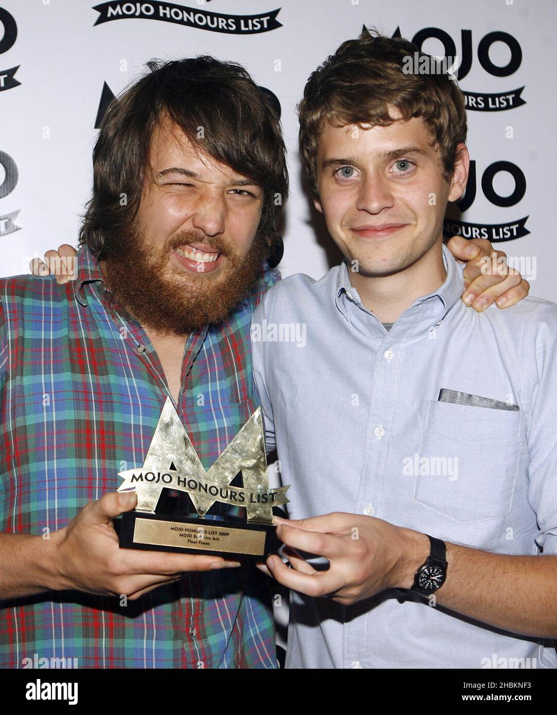 Best Live Act, Robin Pecknold (L) and Skyler Skjelset of Fleet Foxes ...