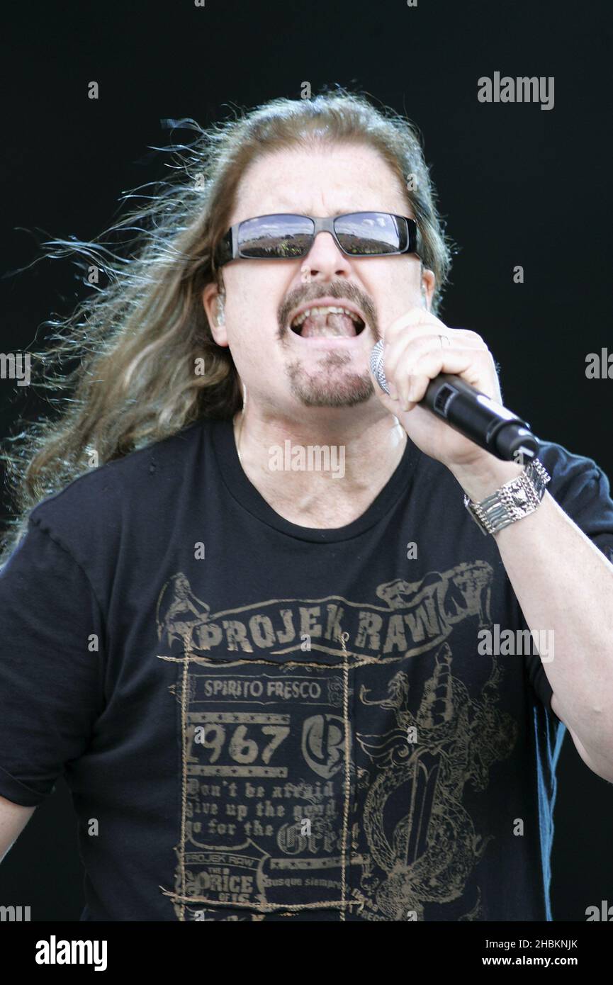 James LaBrie of Dream Theatre performs on the main stage during the ...