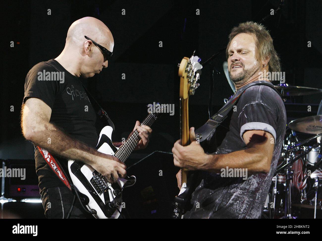 Joe Satriani and Mark Anthony of Van Halen perform with Chickenfoot at ...